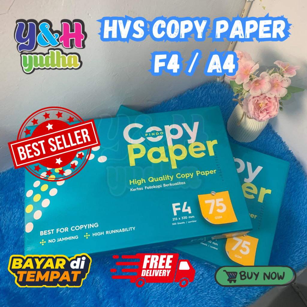Selling White HVS A4 HVS F4 HVS Copy Paper 75 Gsm 1 Ream 500 Sheets ...