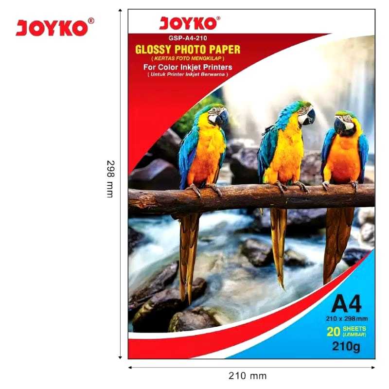 Glossy Photo Paper A4 210gr Joyko contains 20 sheets / Joyko Photo ...