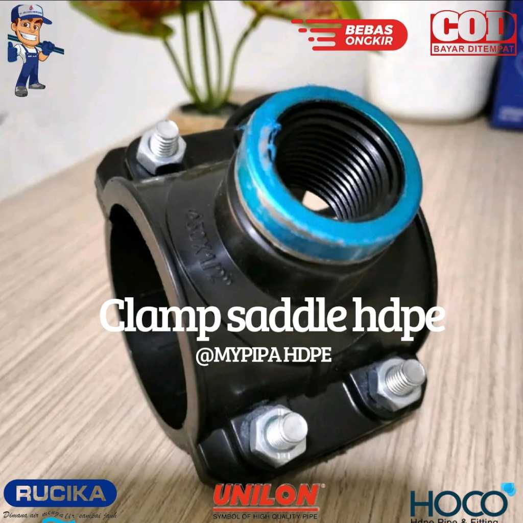 HDPE Clamp Saddle 40mm x 1/2 Inch HDPE Pipe Connection 40mm x 1/2 Inch ...
