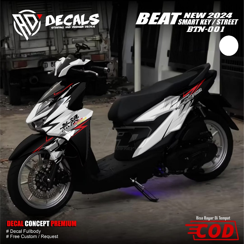 NEWEST Decal Sticker Honda Beat CBS STREET Smart Key Remote Full body ...