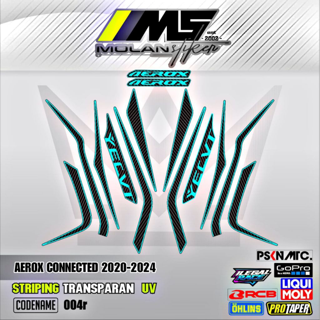 Decal Sticker Striping Transparent Variations Uv Aerox Connected 2020 ...