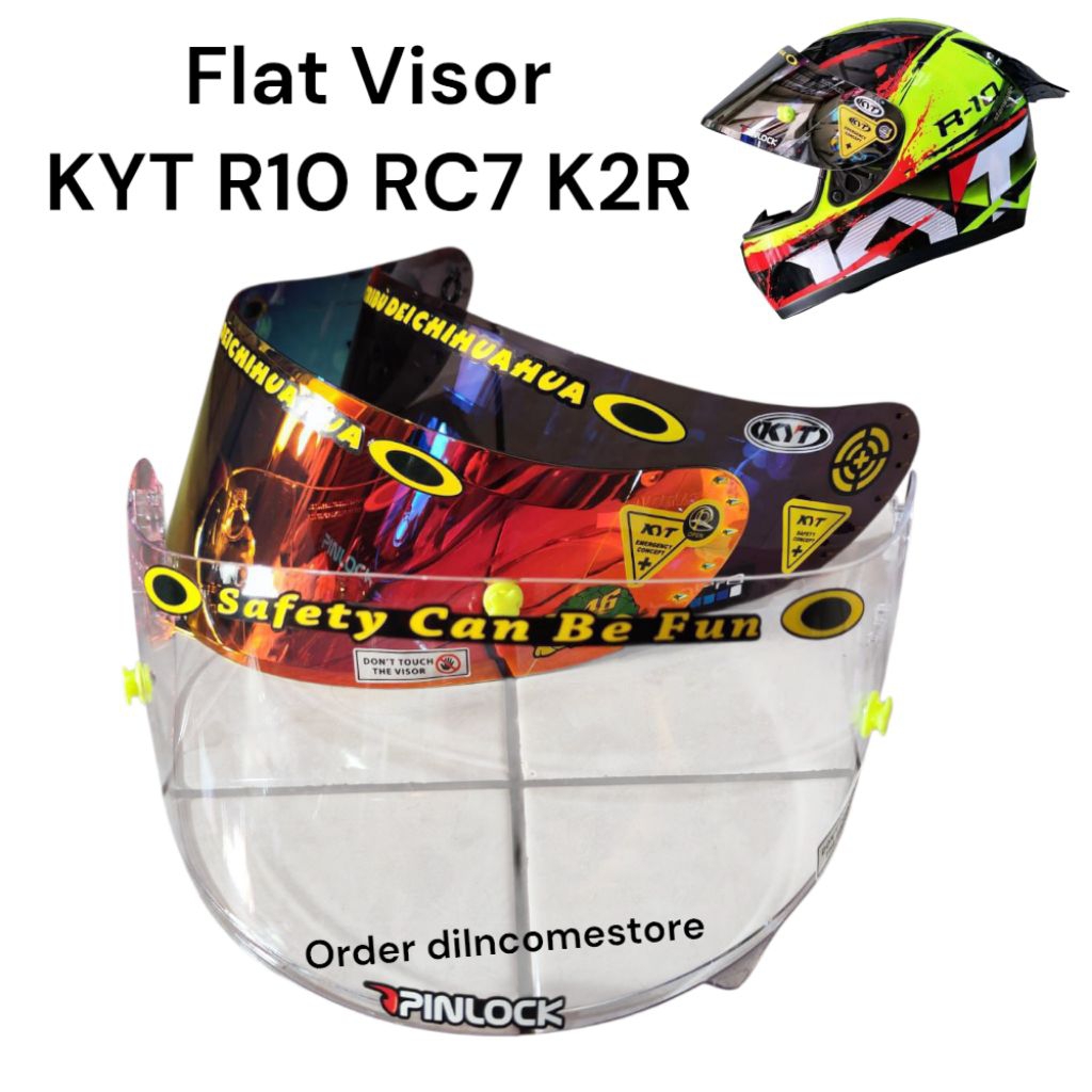 KYT R10 Full Face Flat Visor Helmet Glass KYT RC7 Helmet Glass | Shopee ...