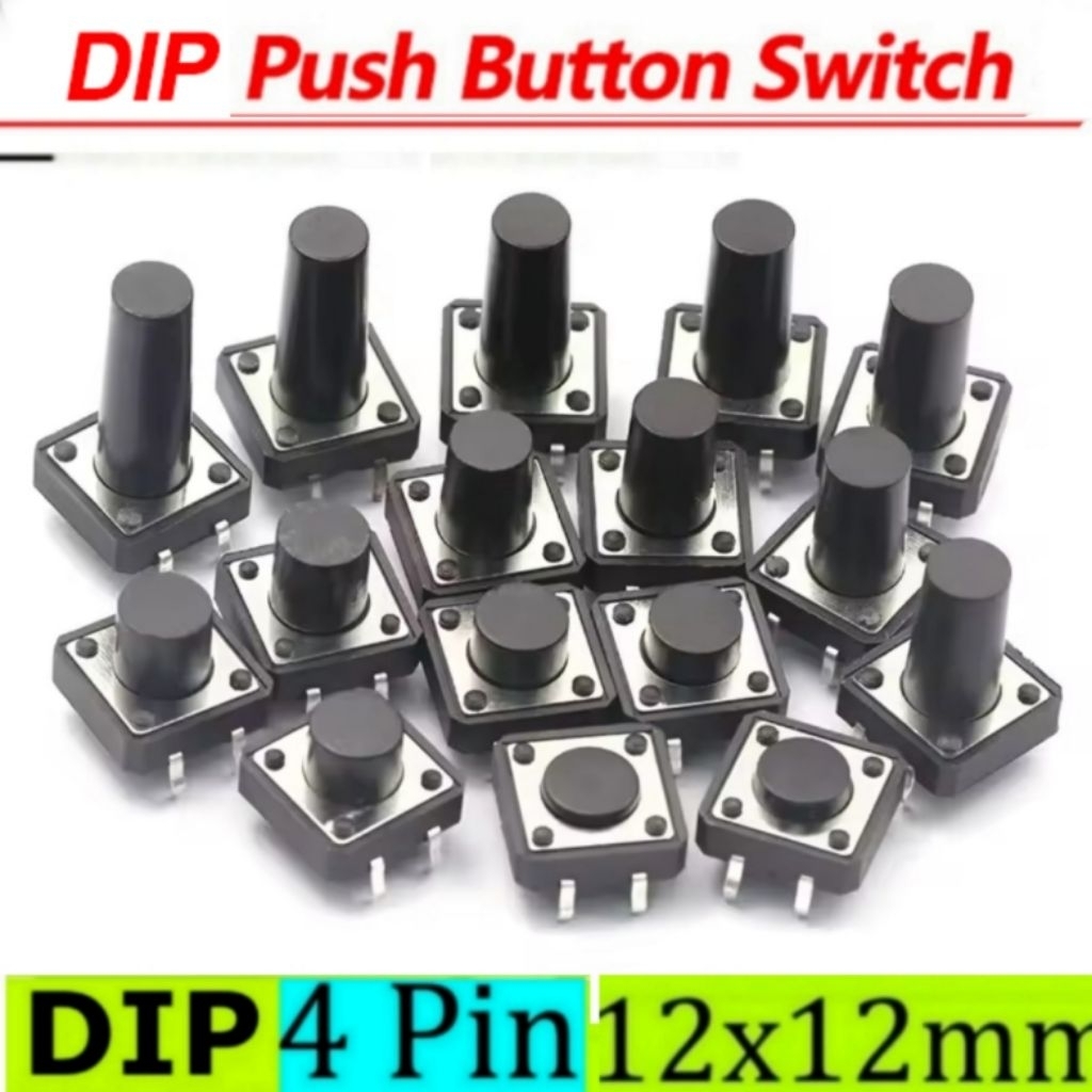 TOMBOL Tactile Switch Switch Switch 12x12 4 Pin Push Button Arduino ...