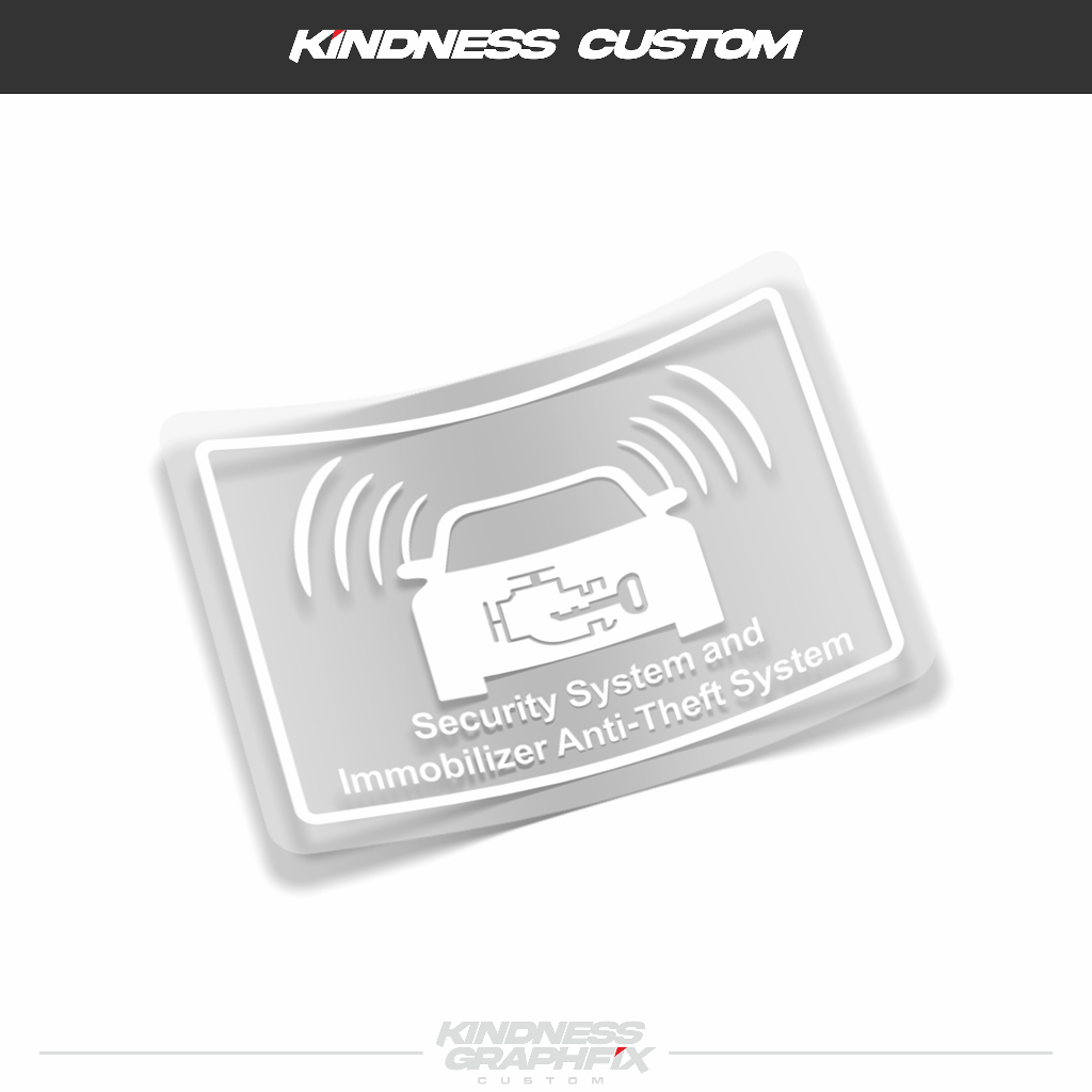 Immobilizer Anti-theft System and Security System Sticker for Car Signs ...