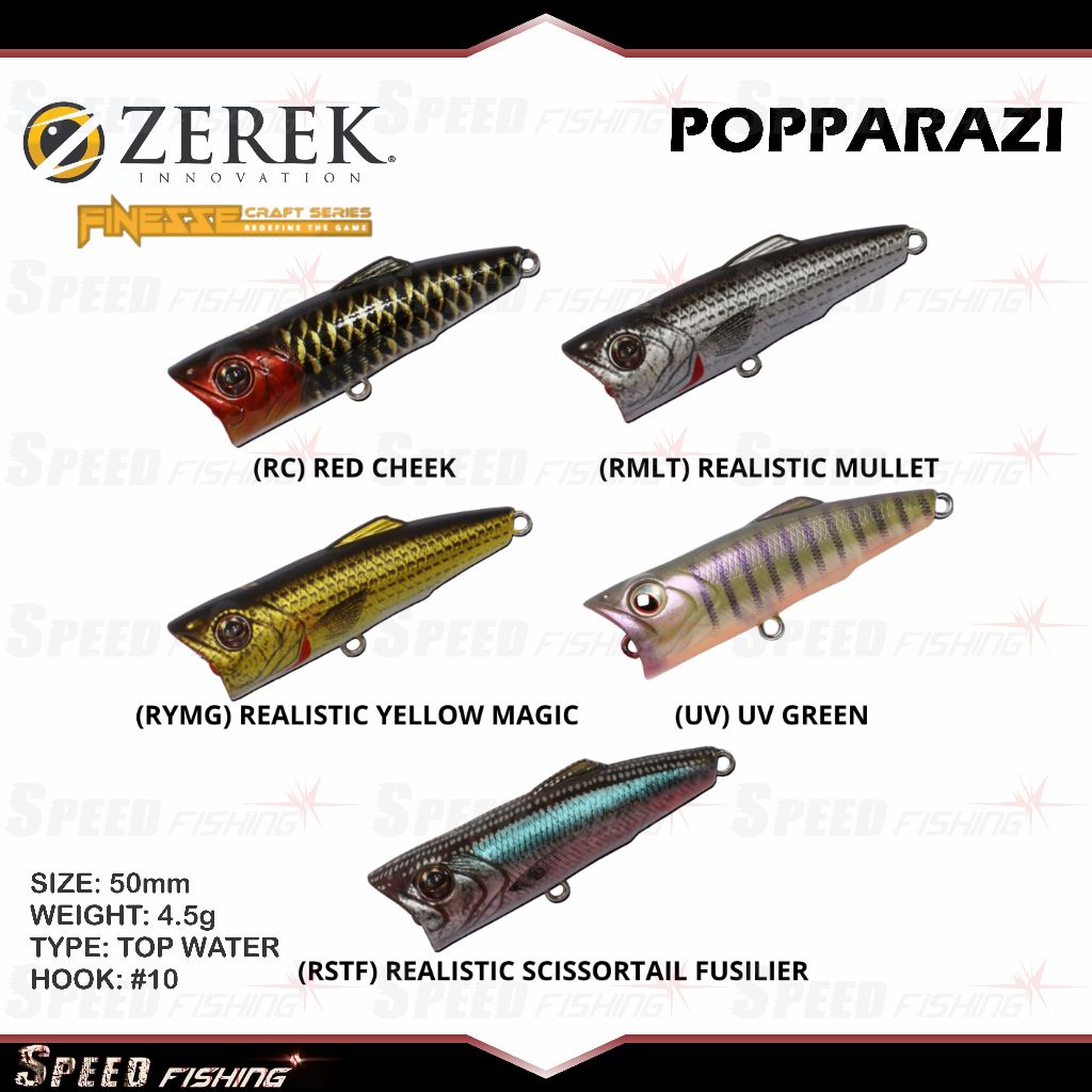 Lure Zerek Popparazzi 50mm 4.5g Floating Popper | Shopee Malaysia