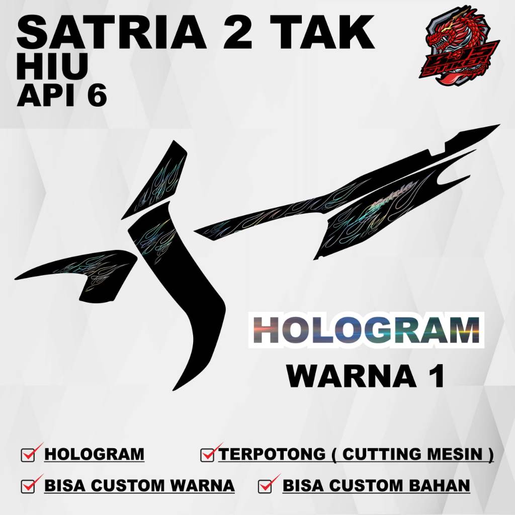 Suzuki Satria 2 stroke Hologram Striping Sticker Satria shark api v6 ...