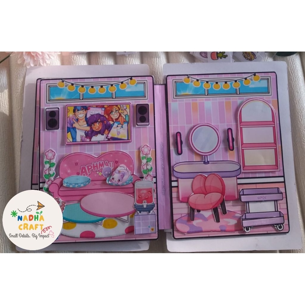 Toca Boca Paperdoll "APHMAU" viral children's educational toy LAMINATED SUPER GLOSSY quiet book ...