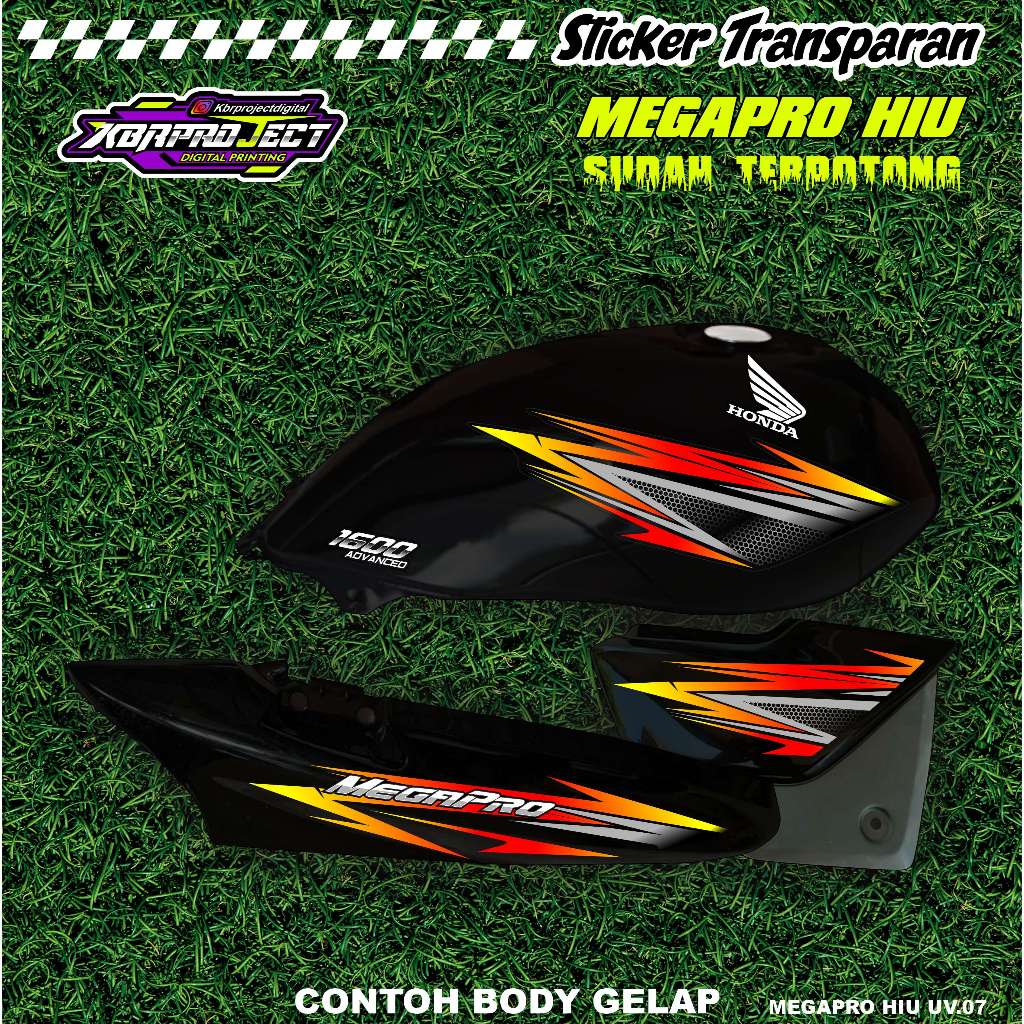 MEGAPRO HIU PREMIUM TRANSPARENT STRIPING STICKER COOL MOTORCYCLE LIS ...