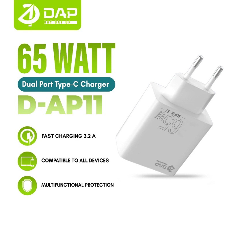Adapter DAP D-AP11 PD 60 Watt (Dual Port Type C 20 Watt & 45 Watt) | Shopee Malaysia