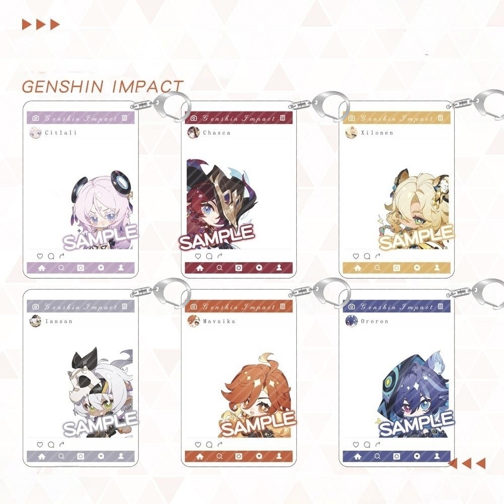 GANTUNGAN Genshin Impact Keychain Transparent Acrylic Keychain Ororon ...