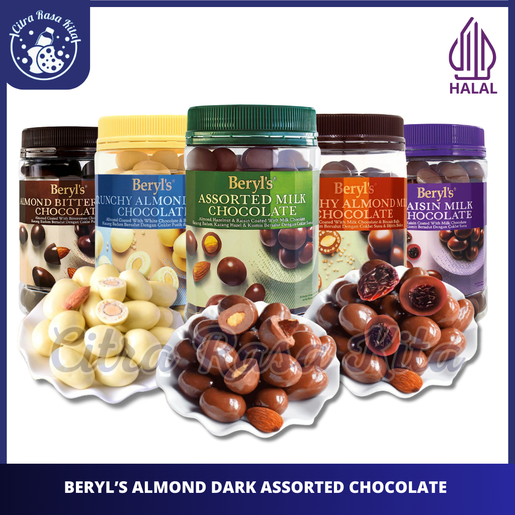 Halal Beryl's Crunchy Assorted Almond Green Tea Milk White Chocolate ...