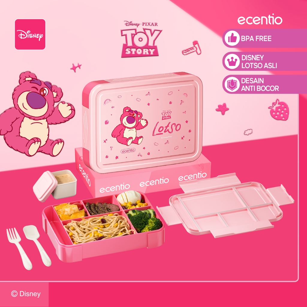 【wholesale】[Disney] ecentio lotso lunch box set 6 girds 1300ml lunch ...