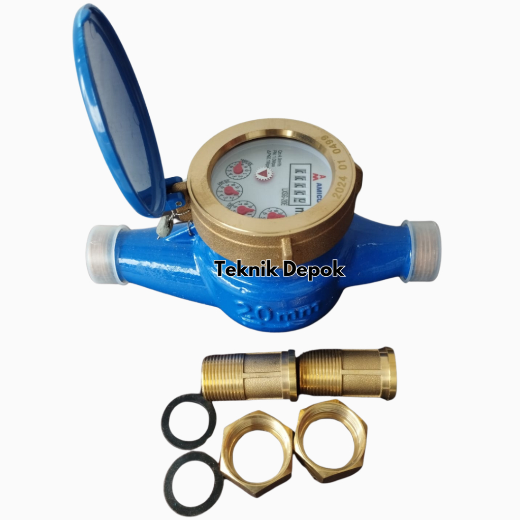 Water Meter 3/4 inch Water Meter Flow Brass 4 Needles PDAM Water Use ...