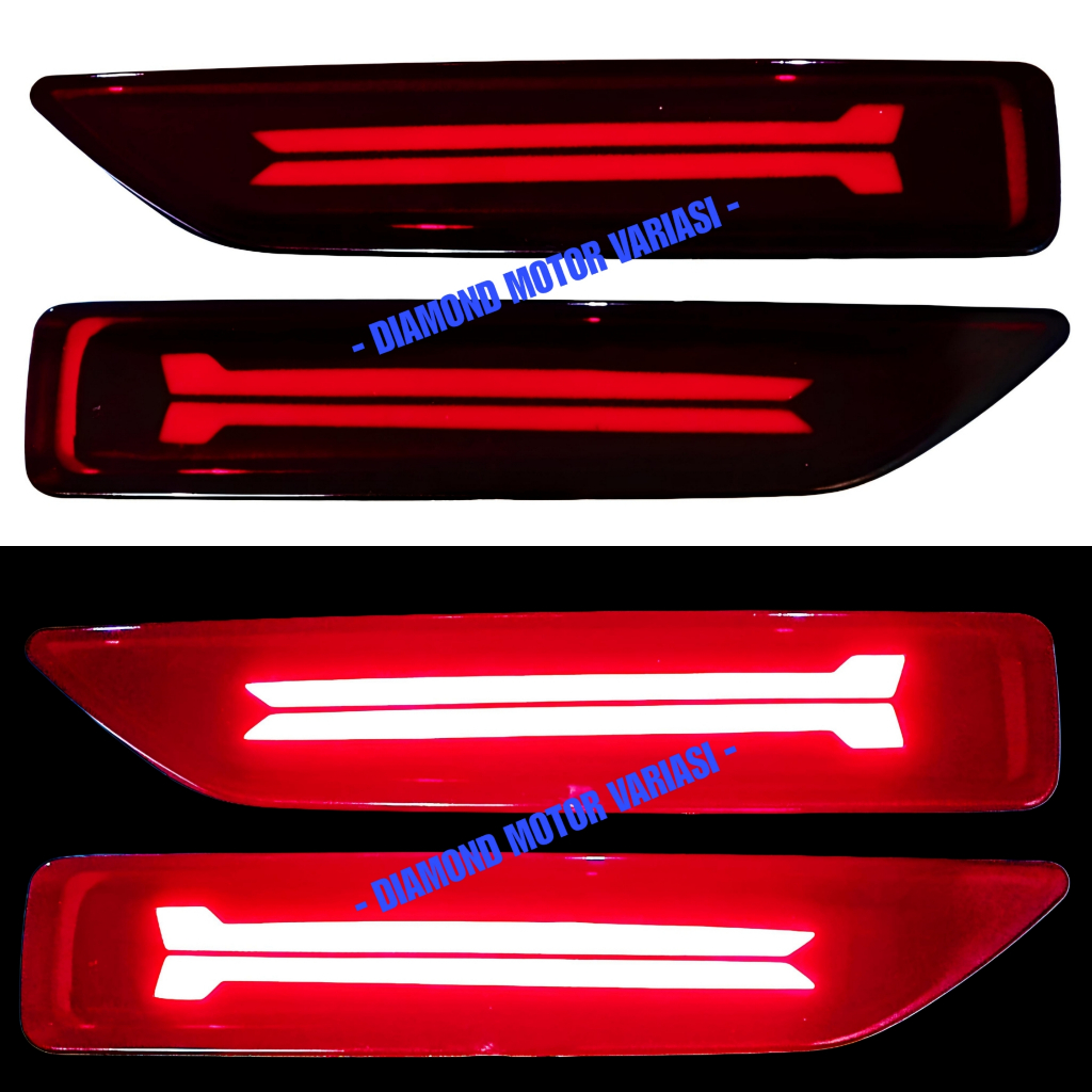 MATA Cat's Eye Reflector LED Light Rear Bumper Model B Mobilio BRV 2014 ...