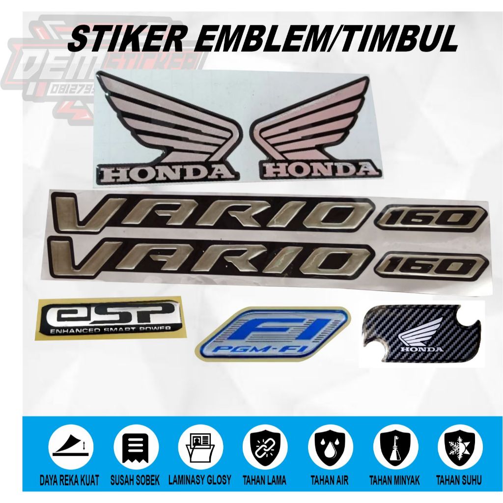 VARIO 160 STICKERS VARIO 160 EMBLEM STICKER PACKAGE, ESP, F1, HONDA ...