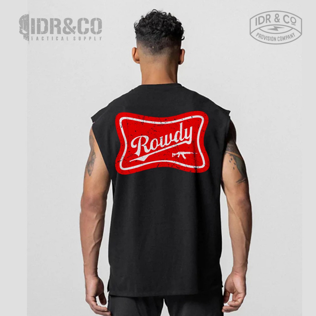Idr&co Men's Tanktop Singlet T-Shirt Muscle ROWDY Typography Cotton Combed Premium 24s - DTF ...