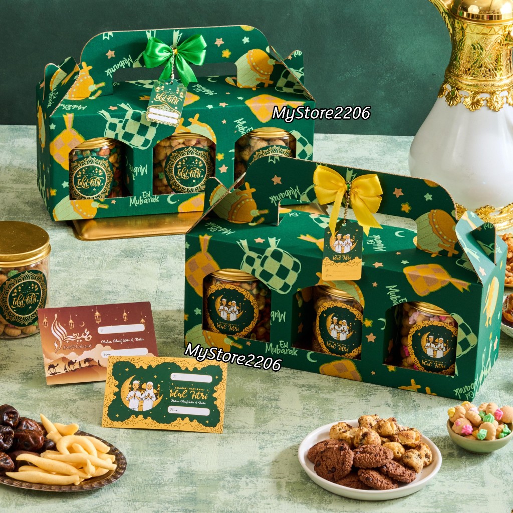 (3 Jars 600ml) Hampers Parcel Ramadhan Eid Al-Fitr Cookies Cookies ...
