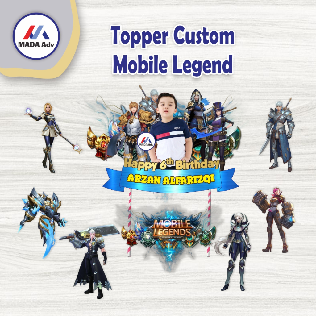 Mobile LEGEND Cake Topper/ FREE FIRE Cake Cake Topper/ Name & Photo ...