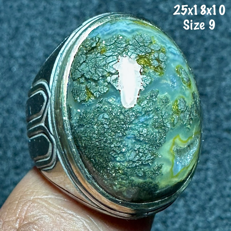 Natural Badar Sigori Lafau Agate Ring Natural Combong Aquarium Crystal ...