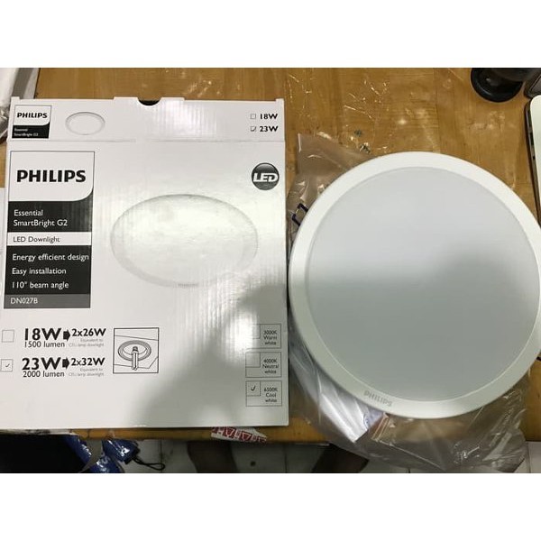 Philips LED DOWNLIGHT 23 WATT LED PANEL DN027B G2 23W 8INCH | Shopee ...