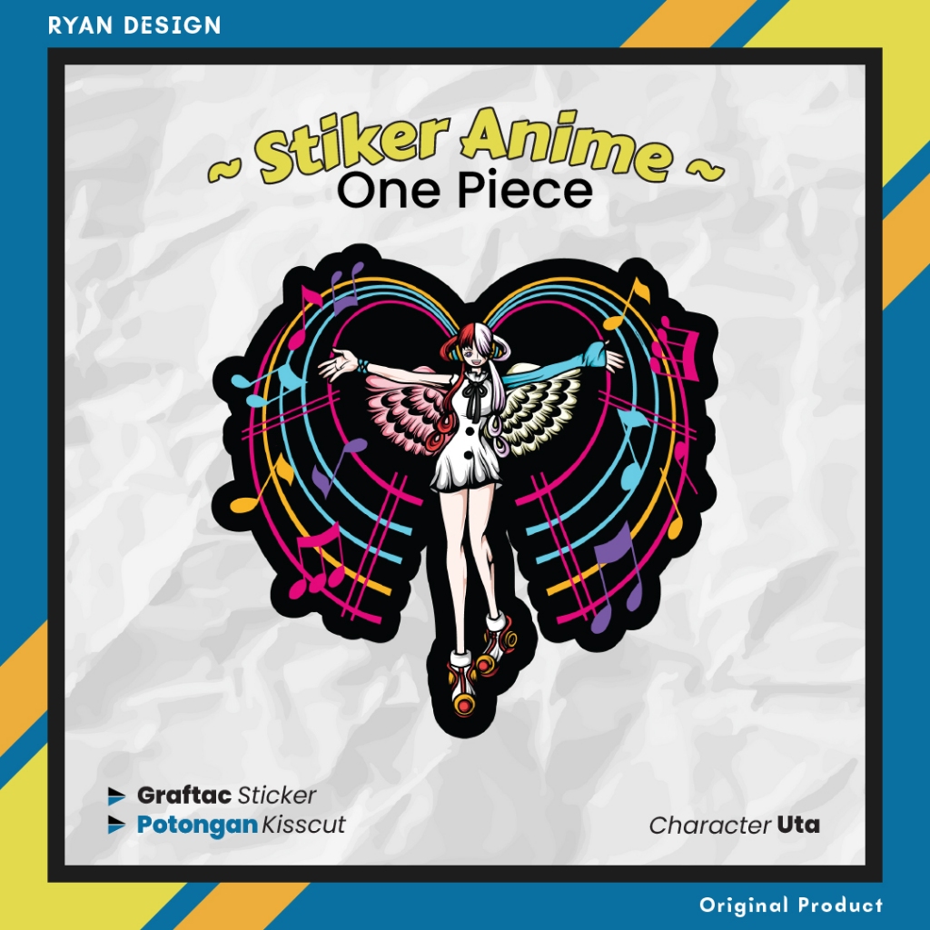 Ryan Design One Piece Uta Anime Sticker - Graftac Kisscut Cut Sticker ...