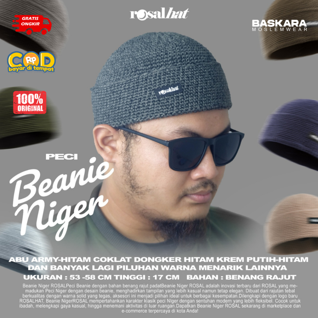 Beanie Niger Rosal Hat Knitted Cap Adult Size | Shopee Malaysia