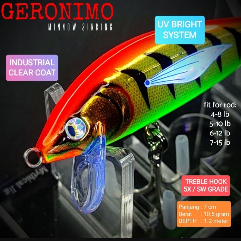 Minnow "GARONIMO" lure fishing bait for sea fish, river lake, reservoir ...