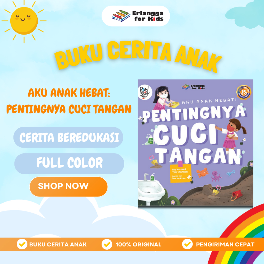 [Erlangga Official] Children's Story Book: The Importance of Washing ...