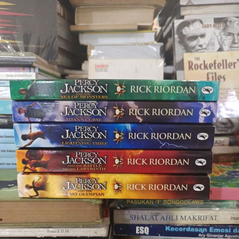 Original ENGLISH percy Jackson by Rick riordan fantasy novel package ...