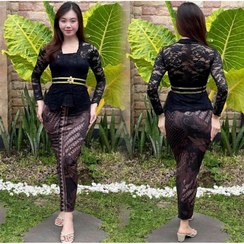 ONE SET sofia kebaya/bali brocade sofia kebaya suit full stretch long/one set sofia kebaya+kamen ...