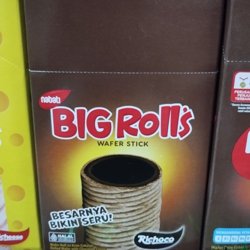 Nabati BIG ROLLS WAFER STICK CHOCOLATE CHEESE RICHEESE CONTENTS 20 PACKS | Shopee Malaysia