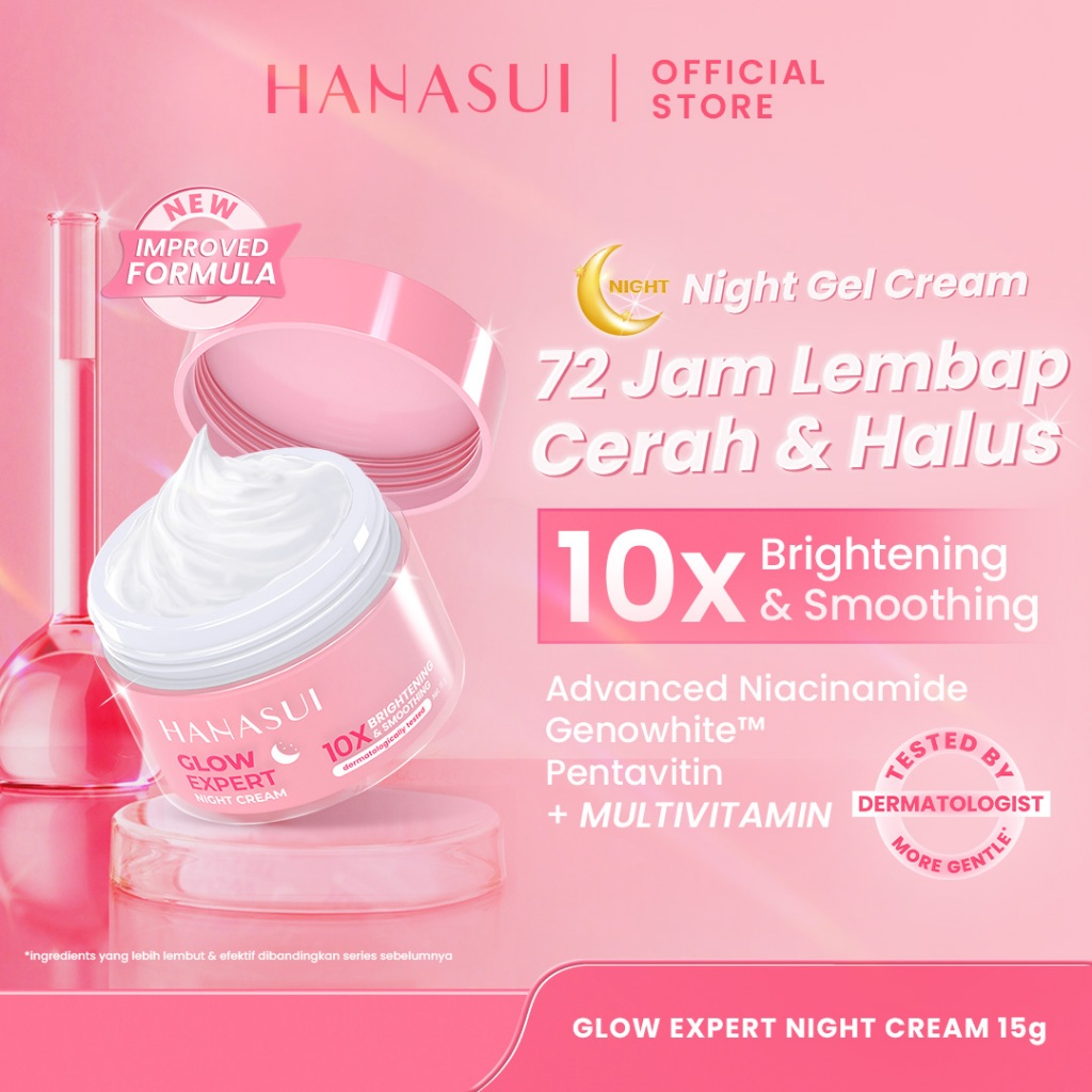 Hanasui Glow Expert Night Cream New Improved Formula - Light Gel Cream ...