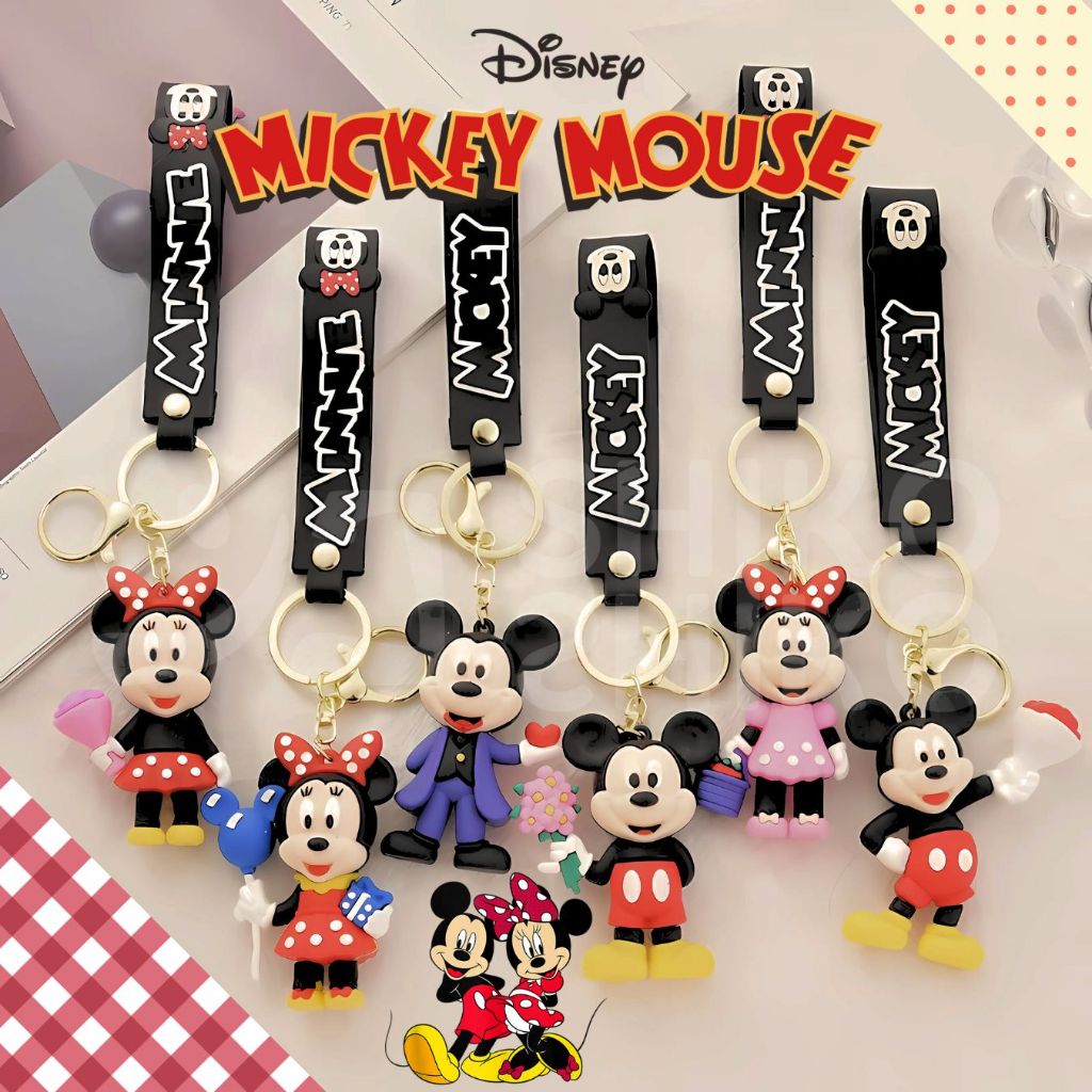 GANTUNGAN Kycmm Keychain Mickey Mouse Keychain Mickey and Minnie Mouse ...