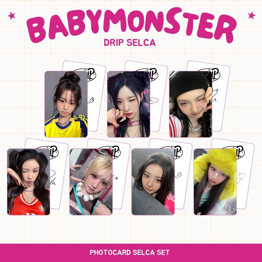 Photocard BABYMONSTER SELCA DRIP & SHEESH 2 SIDES (CONTAINS 5 PCS + 2 ...