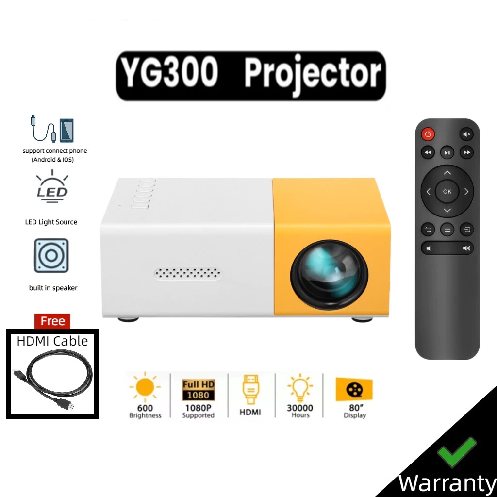 Yg300 Portable Projector 1080P LED Home Mini Projector Supported Phone ...