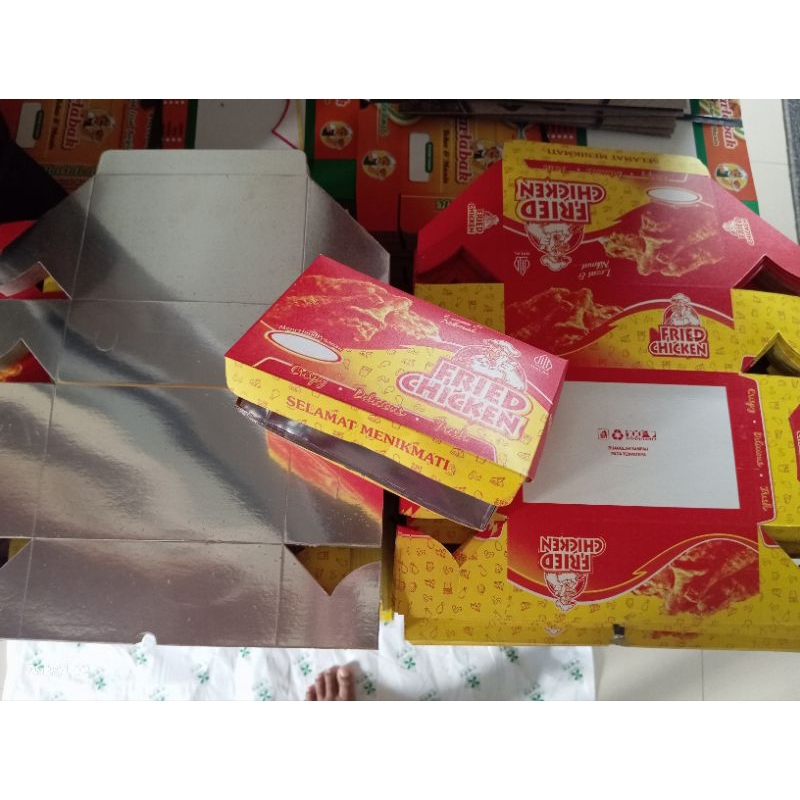 FRIED CHICKEN PAPER 100 SHEETS IVORY LAMINATION 15x10x6 CM VIRAL ...