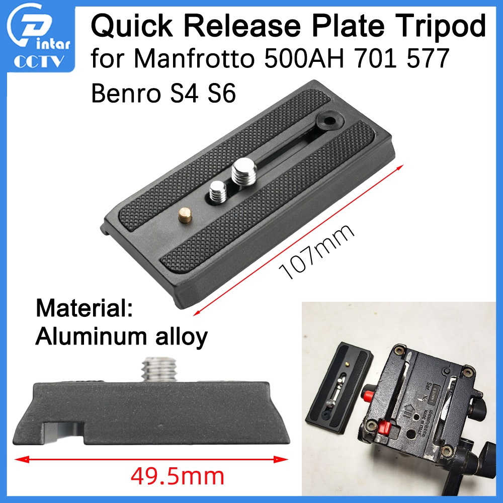 Metal 501PL Extended Quick Release Plate 49.5x107mm For Manfrotto 500AH ...