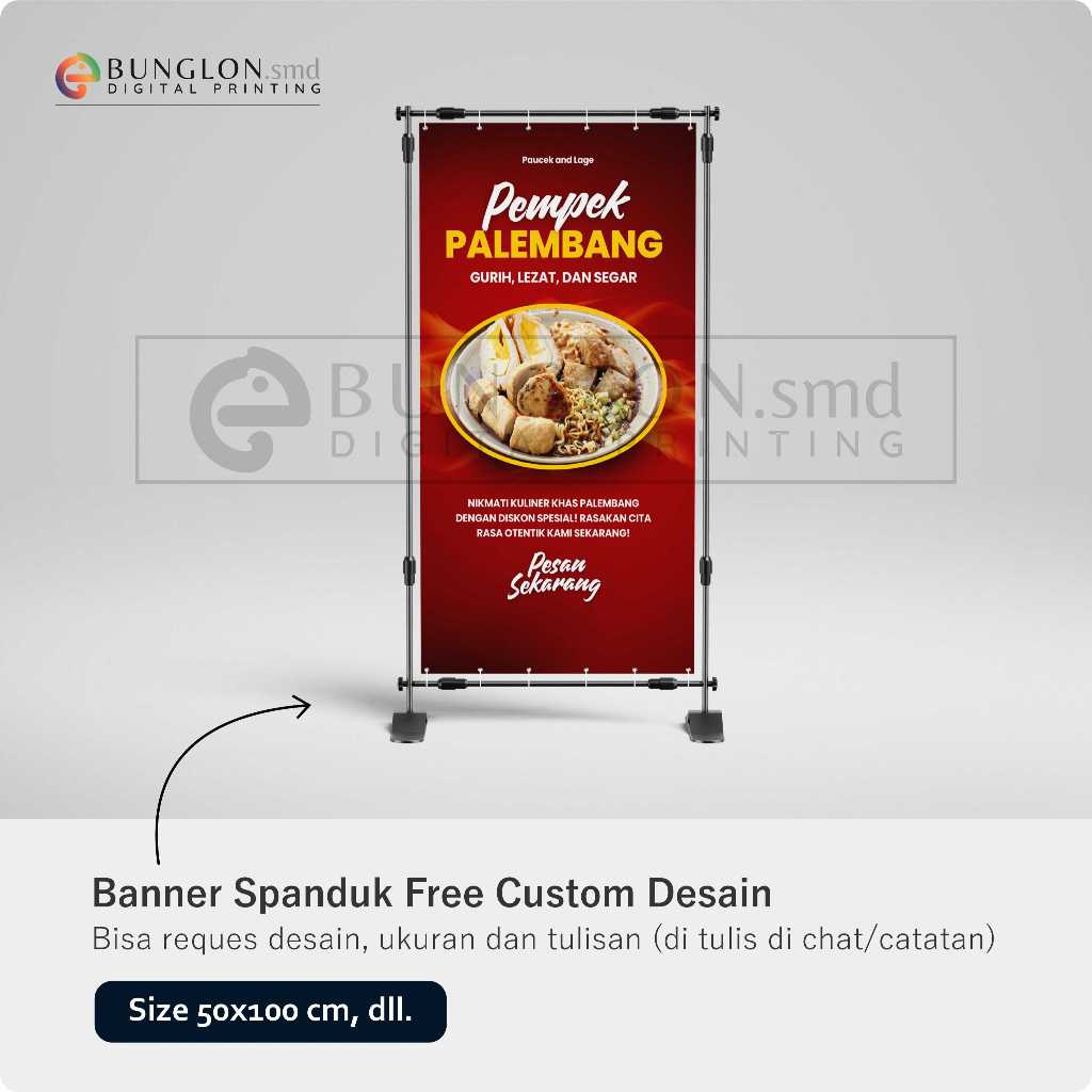 PRINT PRINTING BANNER BANNER PEMPEK PALEMBANG FREE DESIGN | Shopee Malaysia