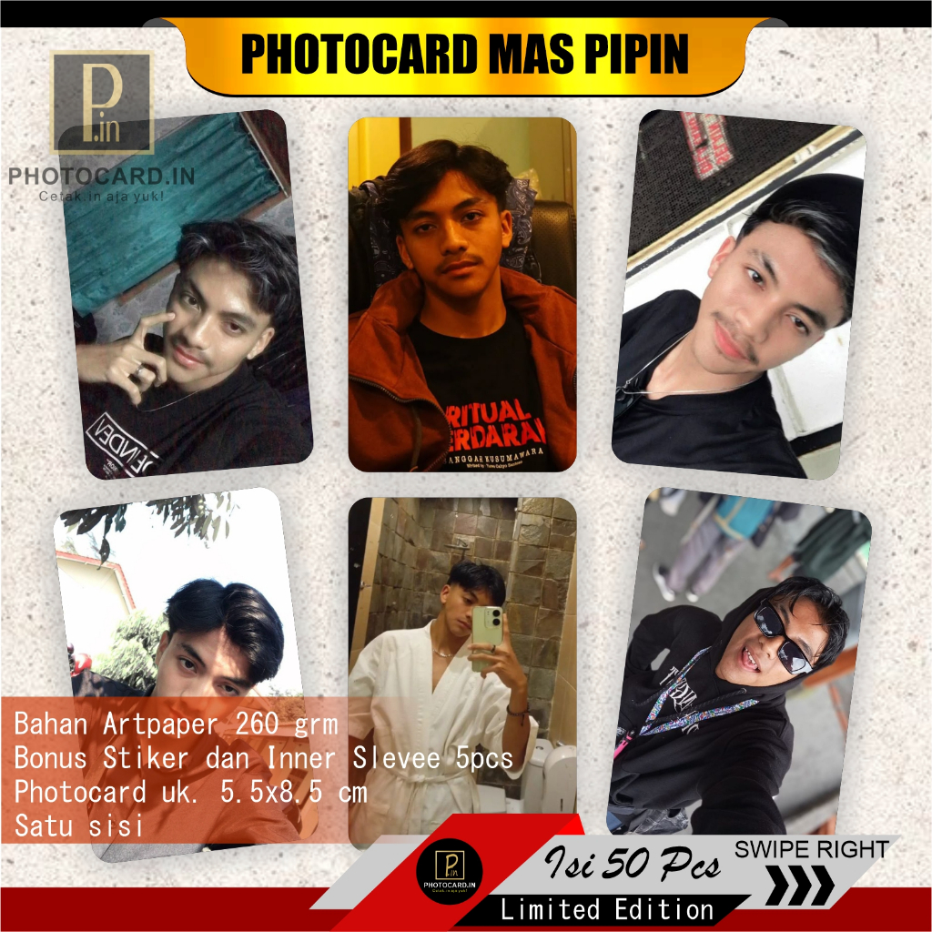 Photocard Mas Pipin Kusumawara GWSM contains 50 pcs (Free Stickers and ...