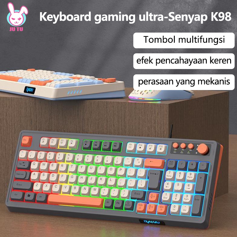 Jutu K98/K21/K25 USB LED Gaming Keyboard Mechanical Keyboard K21 Waterproof RGB Gaming Keyboard ...