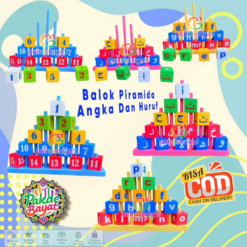 Educative PRODUCTS EDUCATIVE GAME TOOLS PYRAMID BLOCK TOYS NUMBERS AND ...