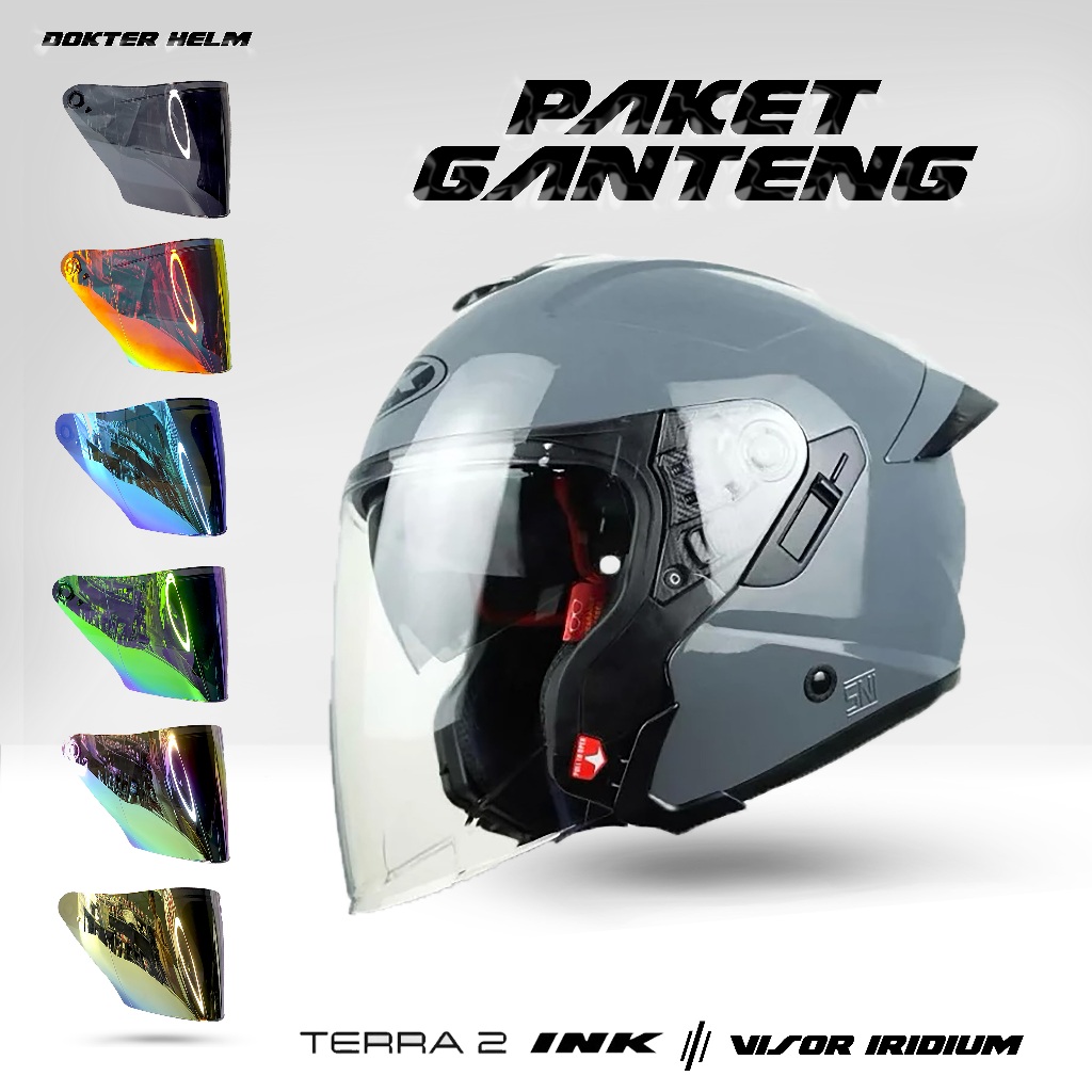 Ink TERRA 2 SOLID GORILLA GRAY HELMET HANDLING PACKAGE | Shopee Malaysia
