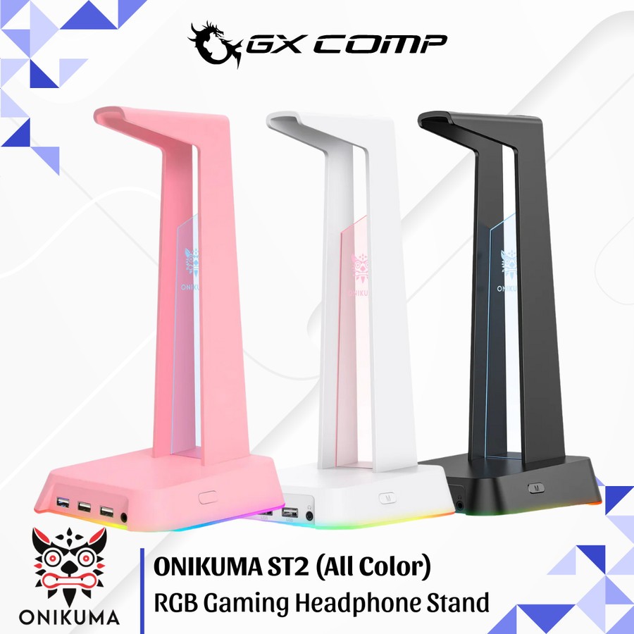 Onikuma ST2 | Rgb Gaming Headphone Stand with 3 USB and 3.5mm AUX Ports ...