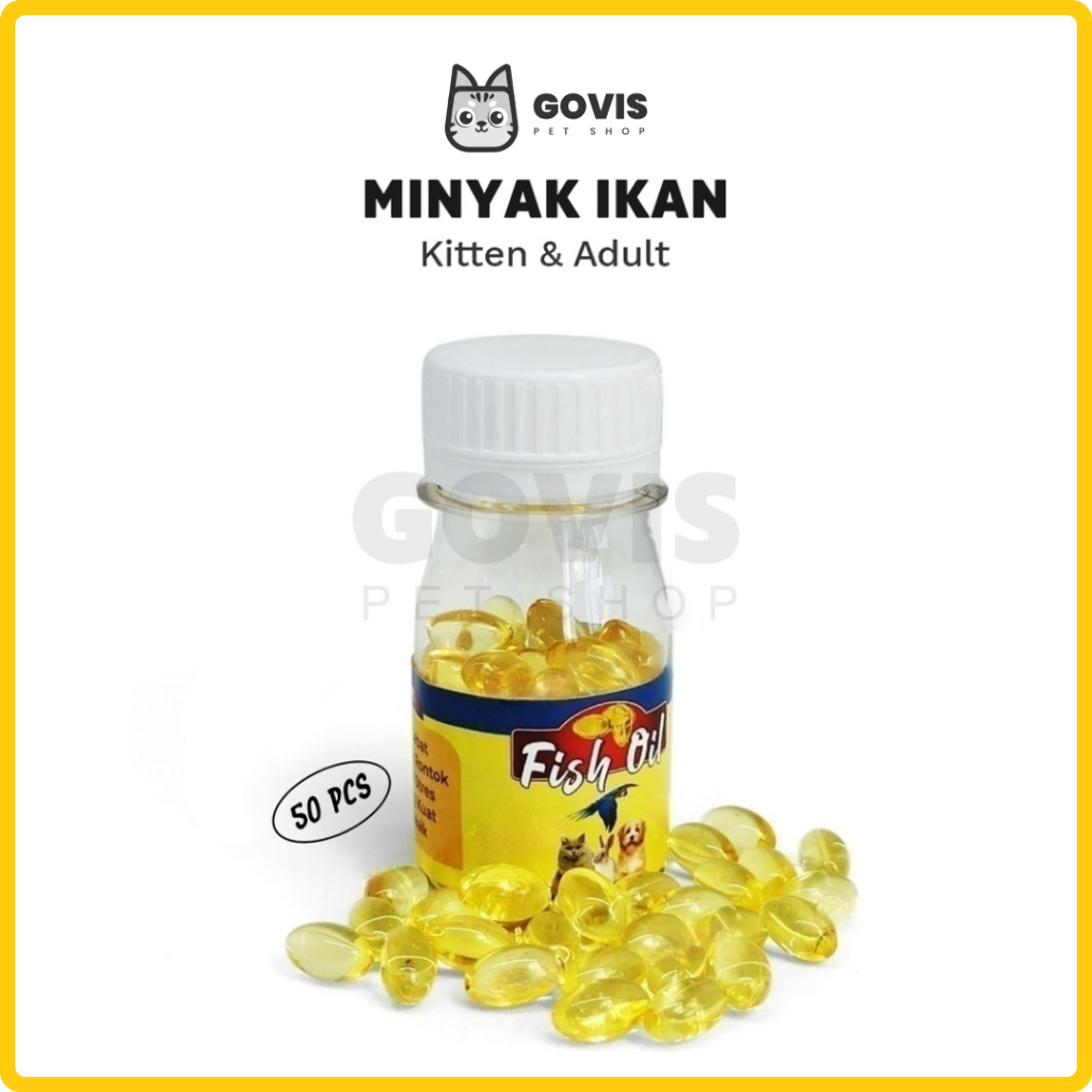 Govis Cat Fish Oil Contains 50 Pcs Vitamin Capsules Maintain Animal ...