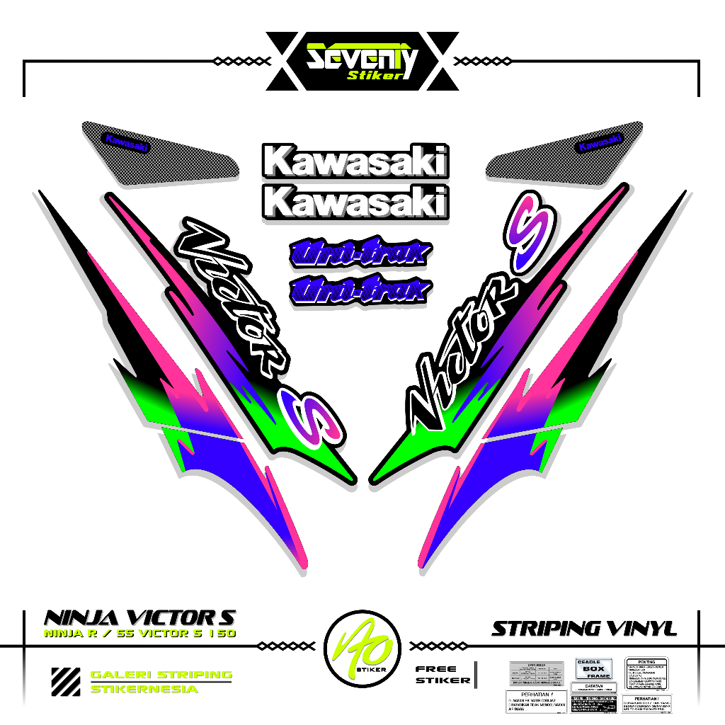 Striping NINJA R/Ss Victor S 150 MOTIF 6 STICKER NINJA R/Ss STICKER ...