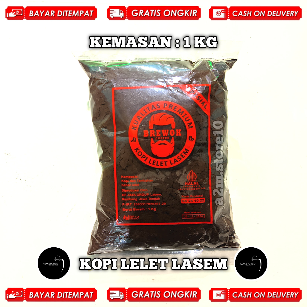 1 KG LELET LASEM COFFEE PREMIUM QUALITY BREWOK FINE POWDER COFFEE ...