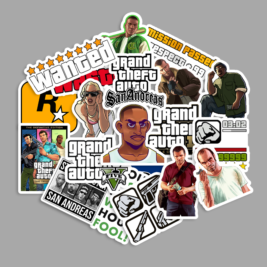 Sticker PACK - GRAND THEFT AUTO | Suitcase STICKER TUMBLER STICKER ...