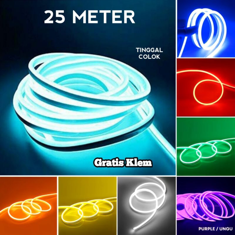 Led NEON FLEX 220V Lamp 20 Meters Length Includes ready-to-use socket ...