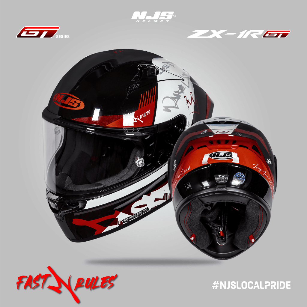 NJS ZX-1R GT Fast & Rules - Full Face Helmet (FREE SPOILER GT) - Full Face Helmet | ZR GT | GT ...