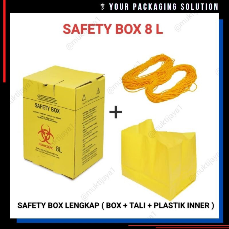 Safety Box 8 LITER MEDICAL TRASH /Safety Box/Alkes/Bio Hazard/Medical ...